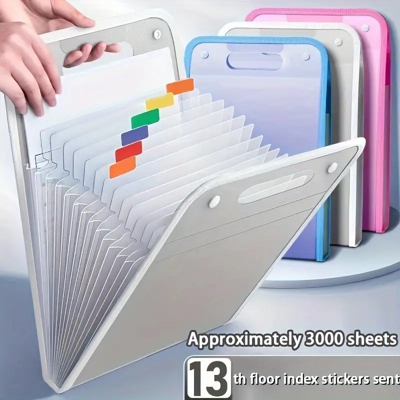 13-Layer Portable Handle Folder Long File File Folder Waterproof with ...