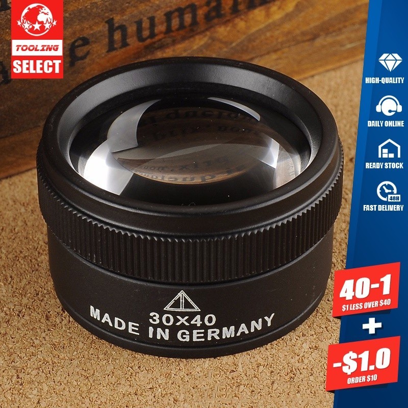RQ√FGHGF Premium 30x 40mm Measuring Magnifier Magnifying Glass Lens ...