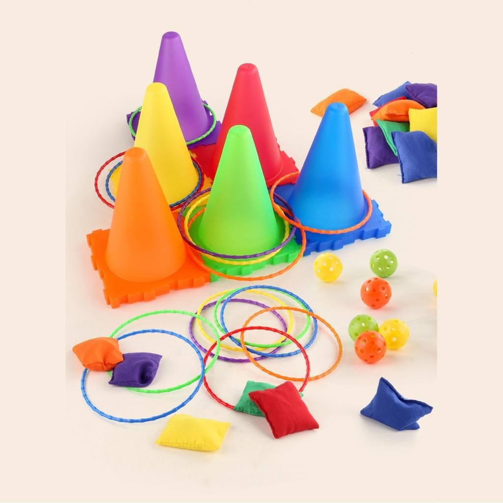 Rubycode Ring Throw Bean Bag Sensory Set Funny Cones Game for Children ...