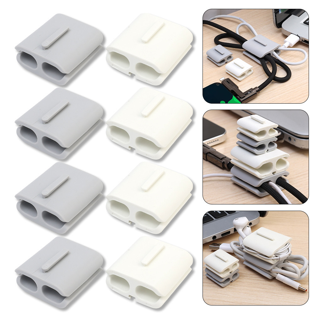 2Pcs Silicone Cable Clips - Self Adhesive Charging Cable Buckle ...