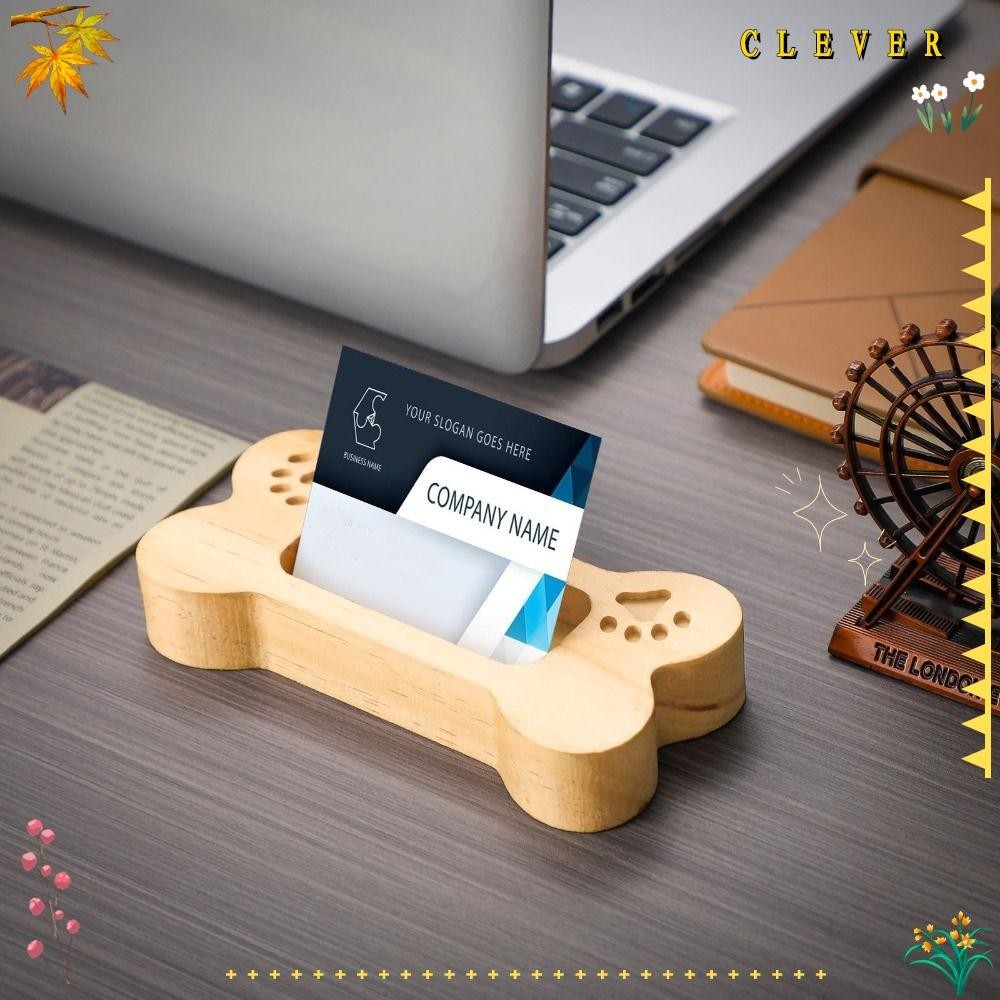CLEVERHD Desktop Shelf Box, Dog Bone Location Card Organizer Business ...