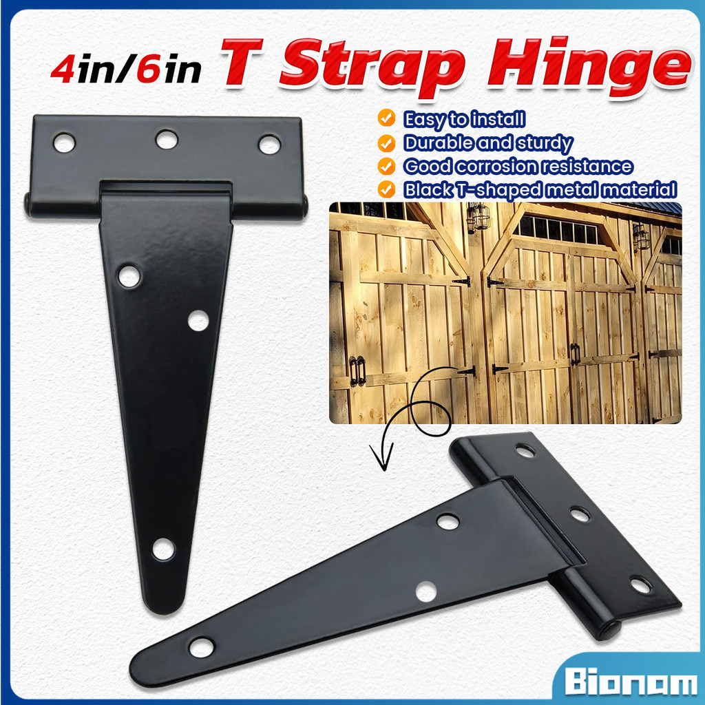 Bionam T Strap Heavy Duty Shed/Gate Strap Hinge Door Barn Gates Hinges ...