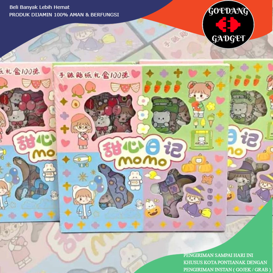 Momo STICKERS KOREAN WATERPROOF STICKERS CONTENTS 100 SHEETS MOMO 2D ...