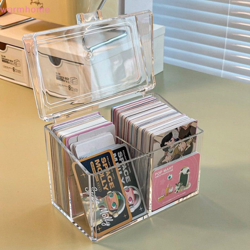 WMPH Transparent Acrylic Card Storage Box Holds 400 Postcards 12x10.5cm ...