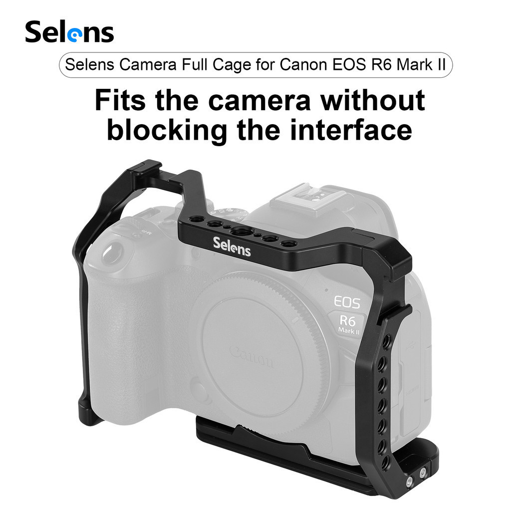 Selens Camera Full Cage for Canon EOS R6 Mark II L-Shape Mount Plate ...