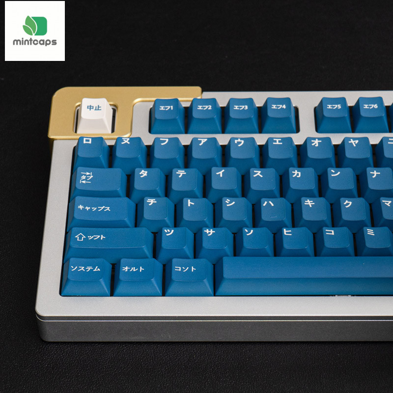 Mintcaps GMK WoB KATAKANA Keycaps Blue / Black Full Japanese Keycaps ...