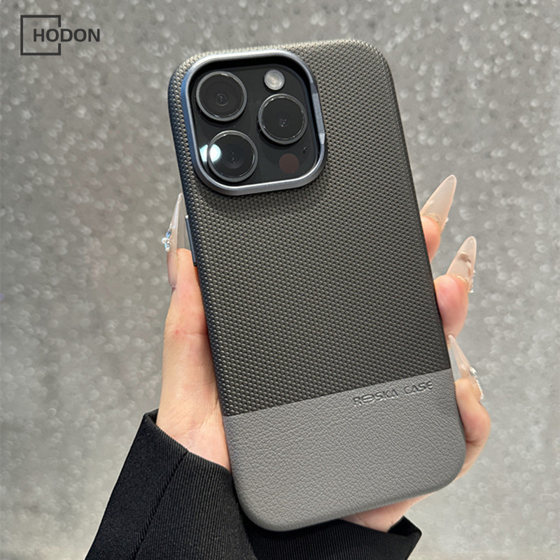Hodon Luxury Splicing Color Wireless Charging Magnetic Leather Phone ...
