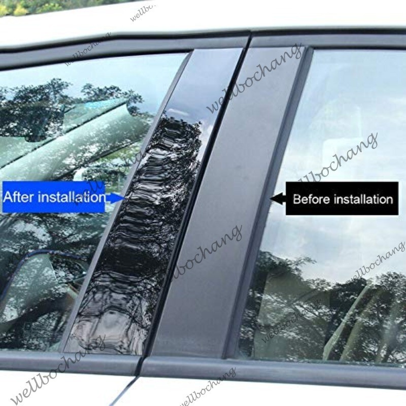 HOT SALE 6pcs Car Door Side Window Pillar Posts Sticker Auto Styling ...