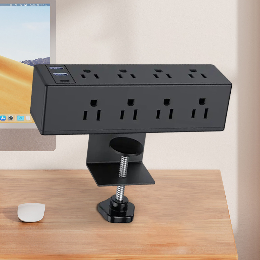 Desk Clamp Power Strip USB C Surge Protector with 8/6 AC Outlet and 6 ...