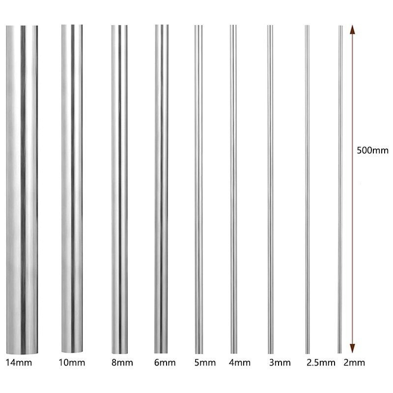 500mm Long Stainless Steel Rod 2mm 2.5mm 3mm 4mm 5mm 6mm 8mm 10mm 14mm ...