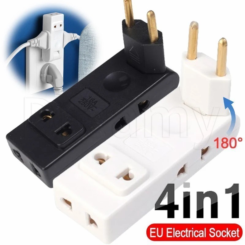 4 in 1 EU Plug Conversion Extension Adapter - Portable, Foldable ...