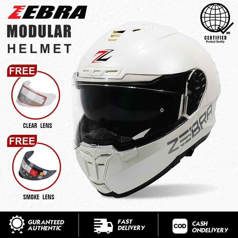 ZEBRA YM-925 Modular Helmet Full Face Dual Visor Helmet motorcycle Open ...