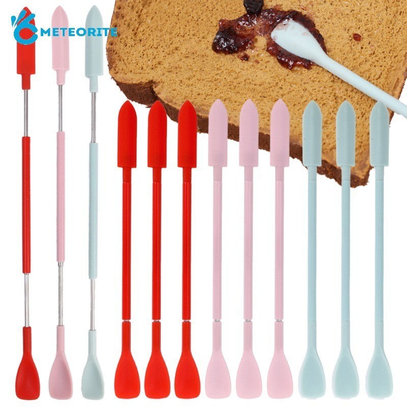 Double Head Mini Silicone Spatula - Retractable Extended Scraper For ...