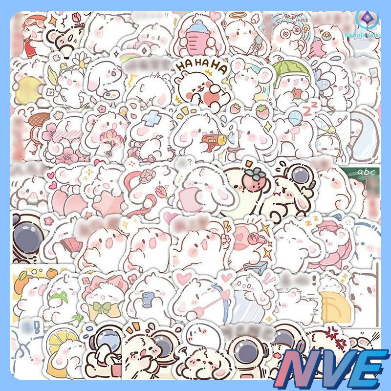 NVE Cartoon Cute Stickers Pink Bunny Hand Ledger Stickers Phone Laptop ...