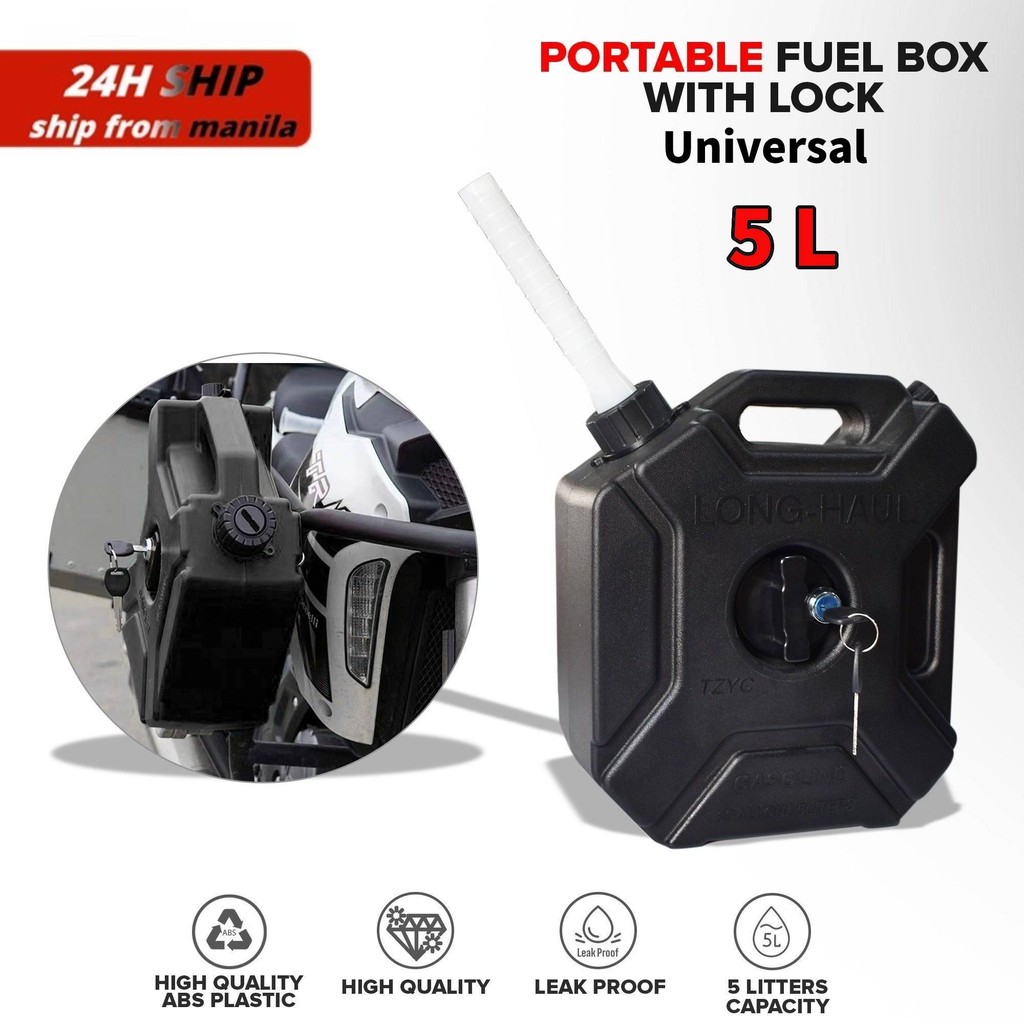 Portable 5L Fuel Tank Oil Box Container Backup Gasoline Tank With Lock ...