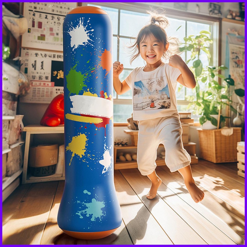 Blow-up Punching Bag For Kids Boxing Column Tumbler Fun Bounce Back ...