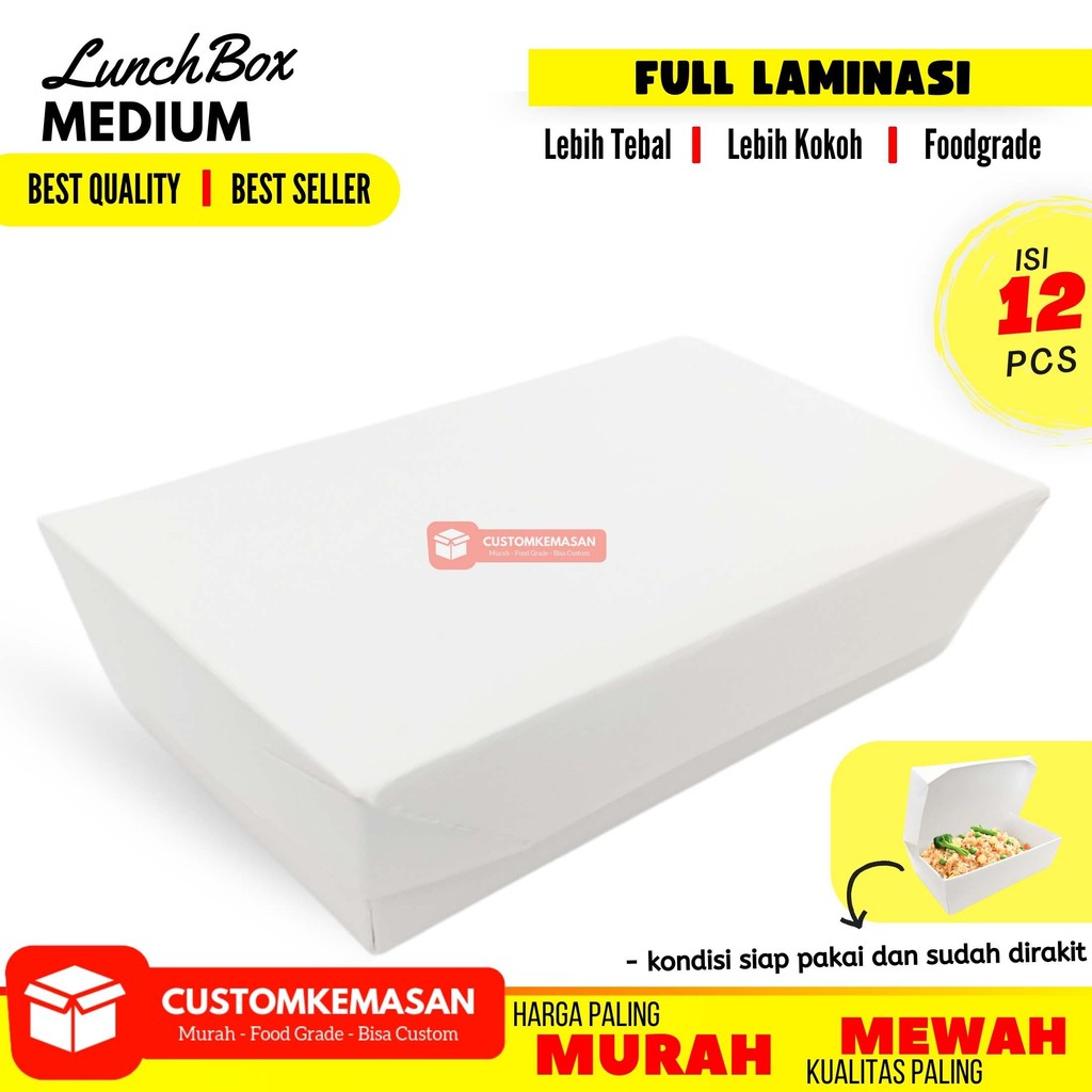 Paper Lunch Box M / Lunch Box Paper / Ivory Paper Lunch Box / Lunch Box ...