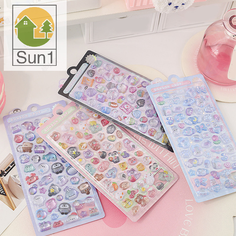 Sun1> Creative Candy Ghost Rabbit Drop 3D Relief Stickers Scrapbooking ...
