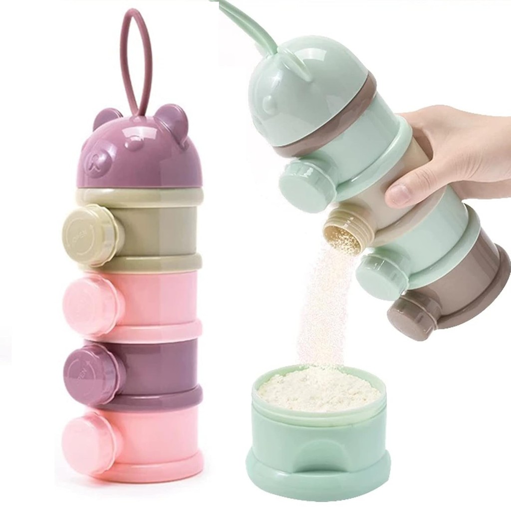 4 Layers HEAVY DUTY Portable Baby Powder Milk Storage Container Feeding ...