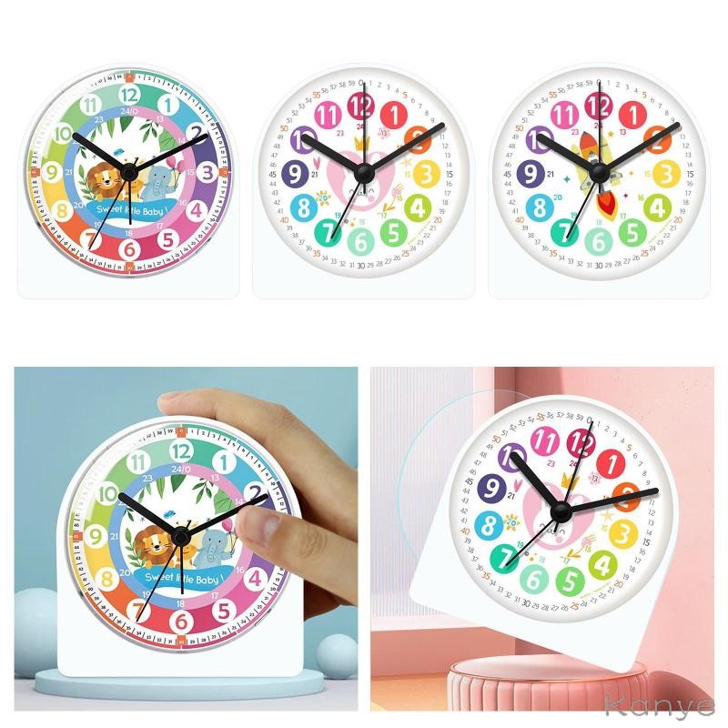 Analog Alarm Clock Night Lamp Mute Telling Time Teaching Clock for ...