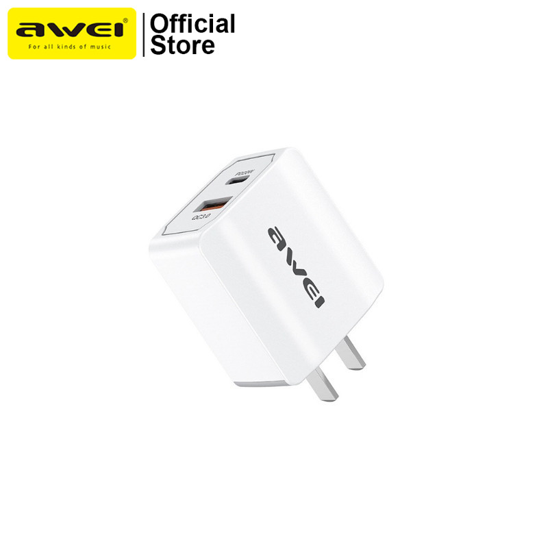 Awei C2 PD+QC 20W Power Adapter USB Port and Type C Quick Charge Fast ...
