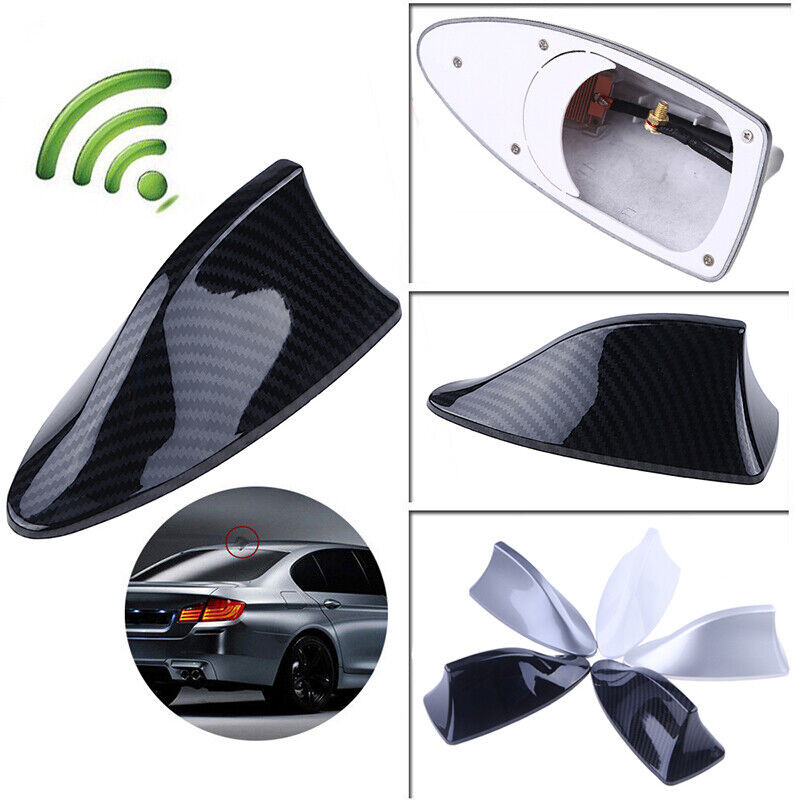 16cm Universal Carbon Fiber Look Car Styling Roof Top Mount Shark Fin ...