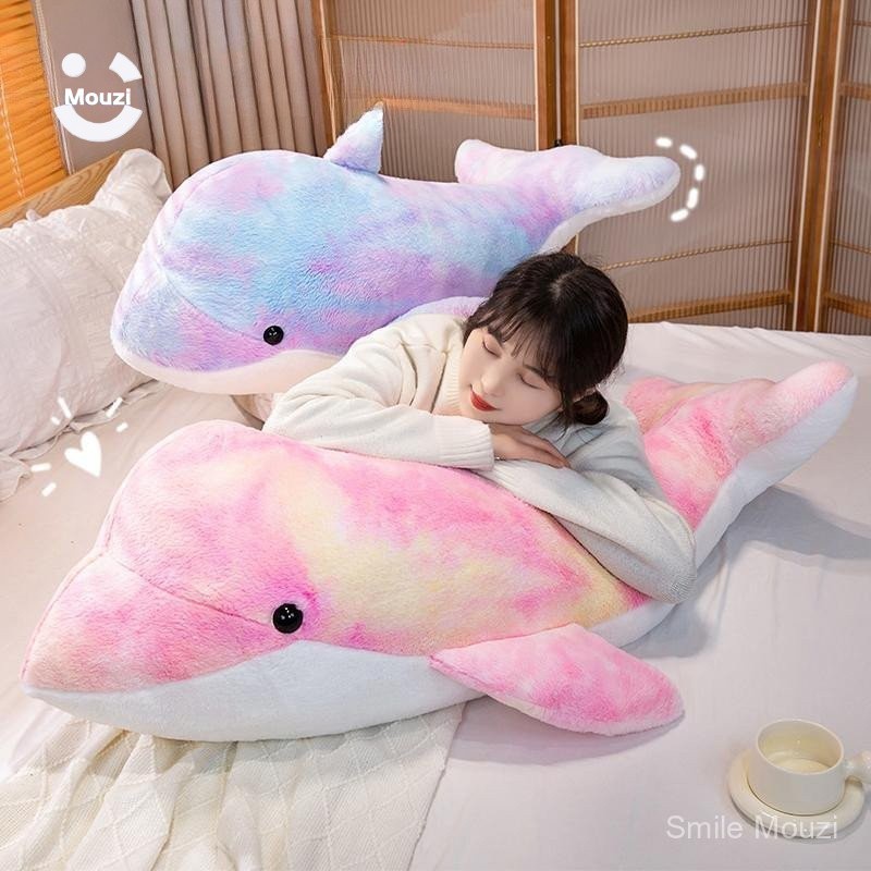 Colorful Dolphin Teddy Bear Plush Toy Bed Sleep Hug Doll Large Whale ...