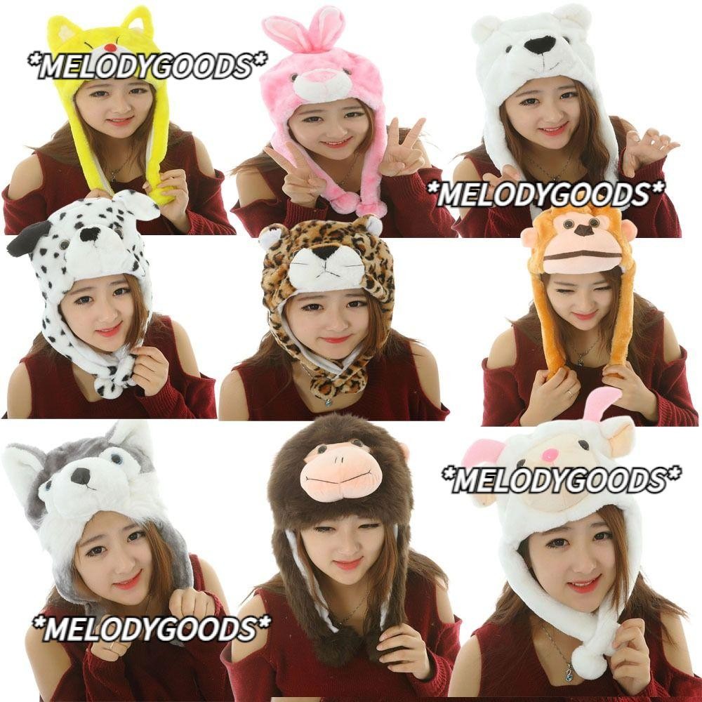 MELODG Plush Moving Hat, Cartoon Animal Animal Earflap Hat, Bomber Hat ...
