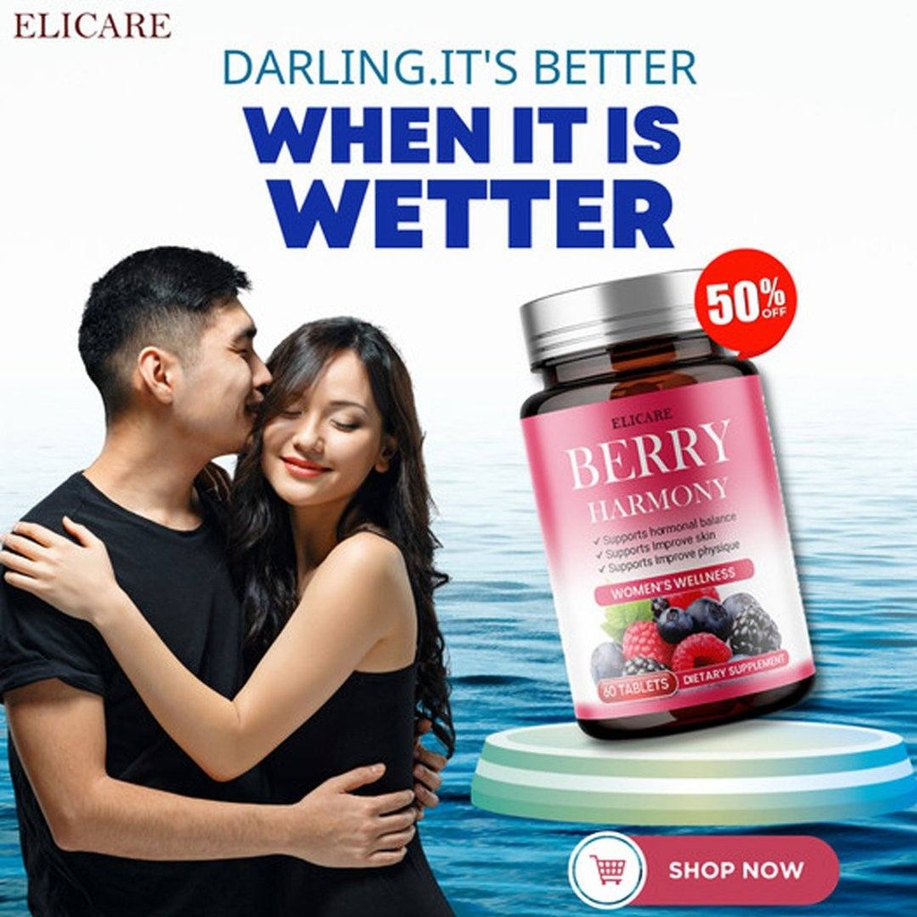ELICARE BERRY HARMONY 60 TABLETS Reduce anxiety unique formula of natural & benign ingredients ...