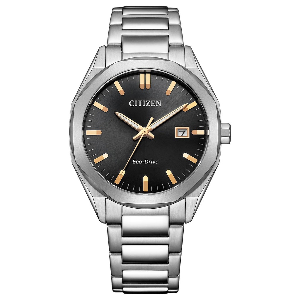 [Citizen] Photovoltaic Eco-Drive Watch Waterproof Octagon Black Simple ...