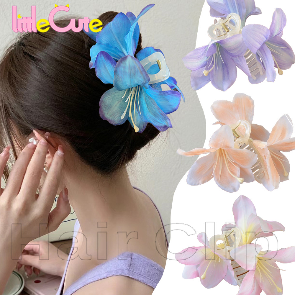 Lily Flower Hair Clamp - Fashion, Bohemian Style, Sweet - Back Head ...