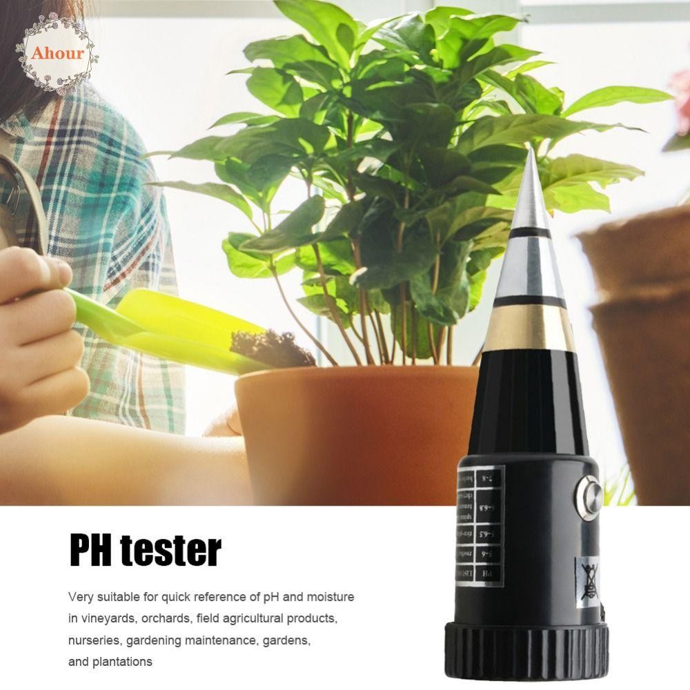 AHOUR Soil Moisture PH Meter, 2 in1 Cone Shape Metal Sensor Probe ...