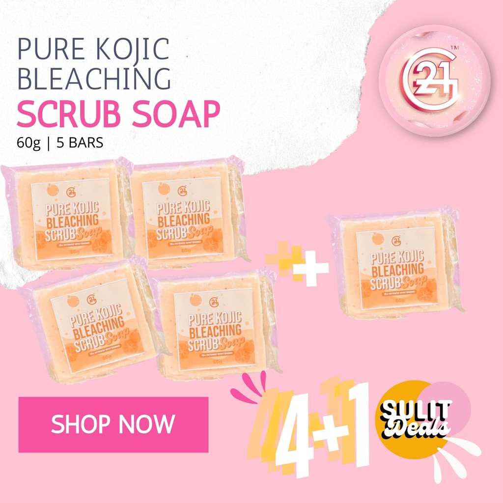 G21 Pure Kojic Bleaching Scrub Soap 60g 5 BARS | PKBS Soap 4+ 1 SOAPS ...