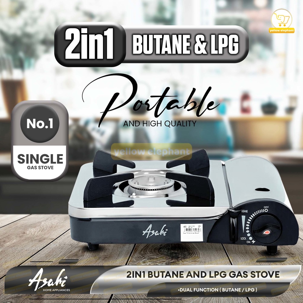 ASAHI - BS 557 2 in 1 Butane and LPG Gas Stove - Yellow Elephant ...