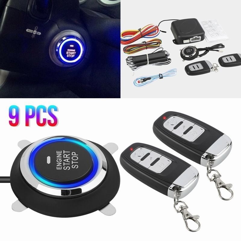12V Car Alarm Start Security System Key Passive Keyless Entry Push ...