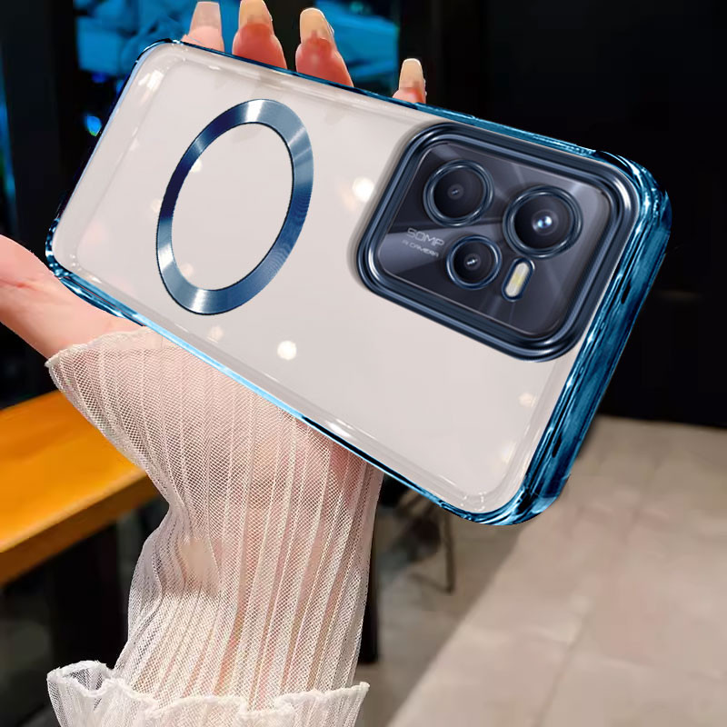 Casing Realme C35 Phone case Soft gold border transparent bumper with ...