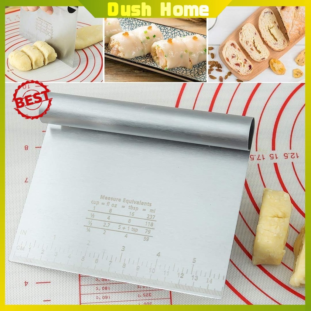 Dough Pastry Scraper/Cutter/Chopper Stainless Steel with Measuring ...