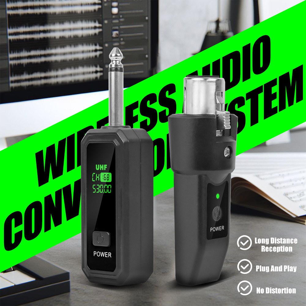 K008 Wireless Mic System Converter - 2.4GHz XLR Transmitter & Receiver ...