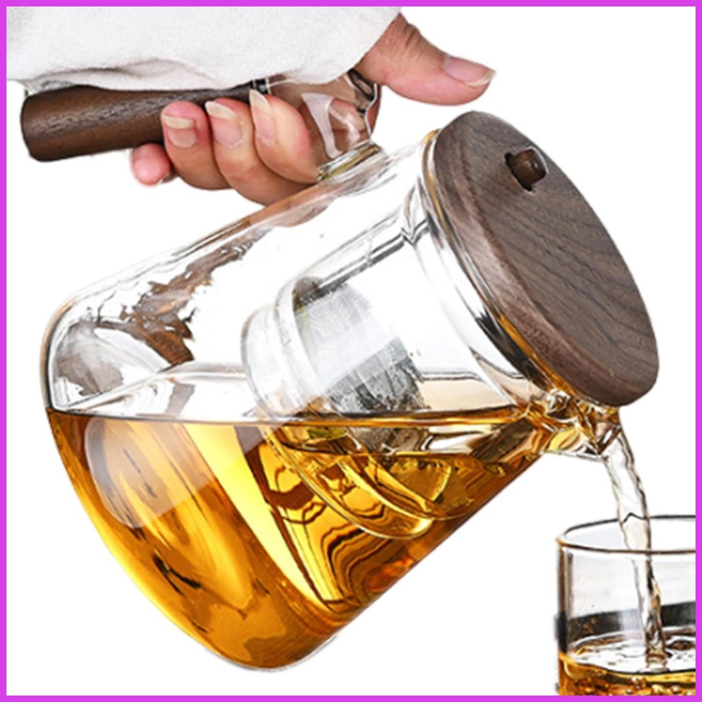 Enchanti Pot Press pot With Strainer pot With Wooden Handle Glass pot ...