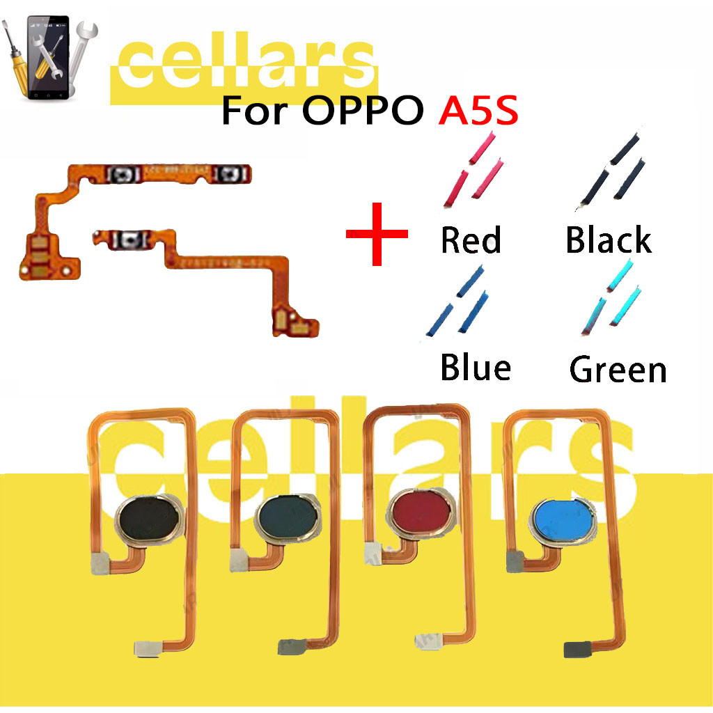 Fingerprint Sensor button For oppo A5S Power Volume Switch On/Off Side ...