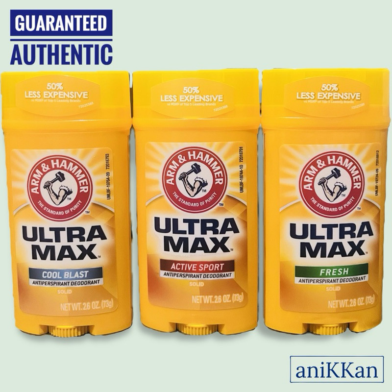 🇺🇸 2.6oz (73g) Arm and Hammer Ultra Max Deodorant Antiperspirant ...