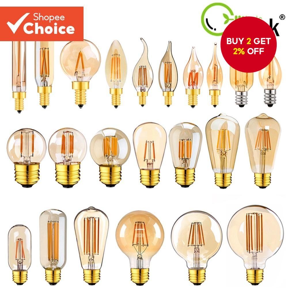 Vitange E12 E14 E27 LED Edison Bulbs 1W 2W 3W 4W 6W 8W LED Filament Bulb C7 T22 C35 A19 G40 G80 ...