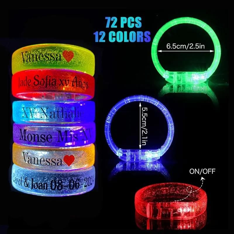 10/30pcs Custom LED Light Up Bracelets Personalized Customized Acrylic ...