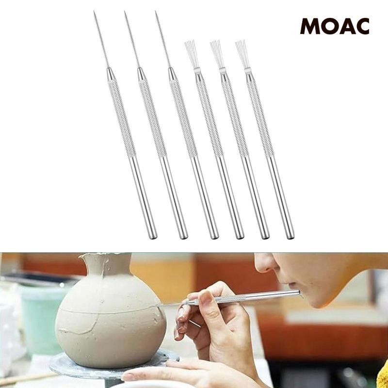 [Hohoho12] 6x Clay Pin Tools Feather Wire Texture Tools for Ceramics ...