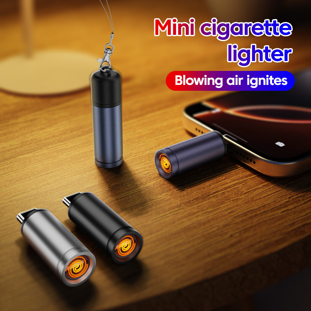 Mini Type-C Mobile Phone Cigarette Lighter Air Blowing Cigarette ...