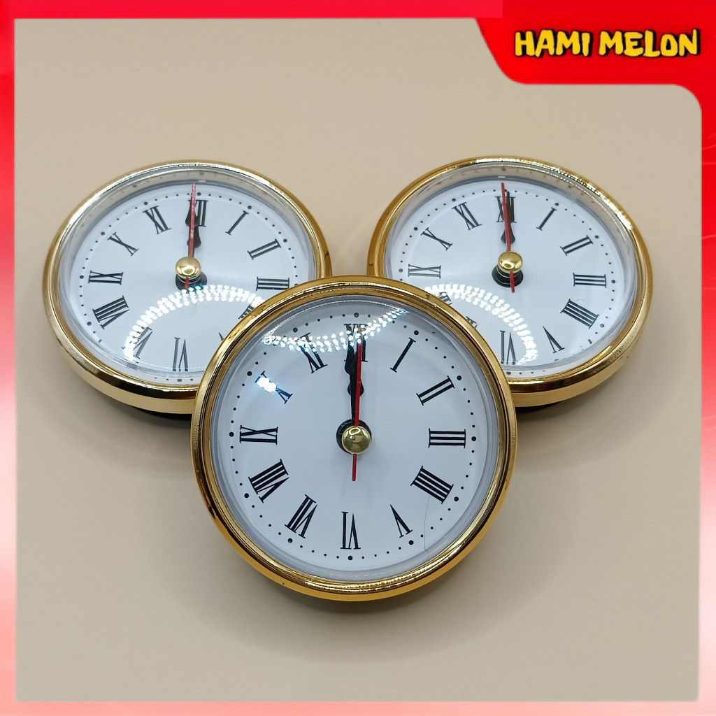 2PCS Quartz Mini Clock Insert for DIY with Roman Numerals Gold Plated ...