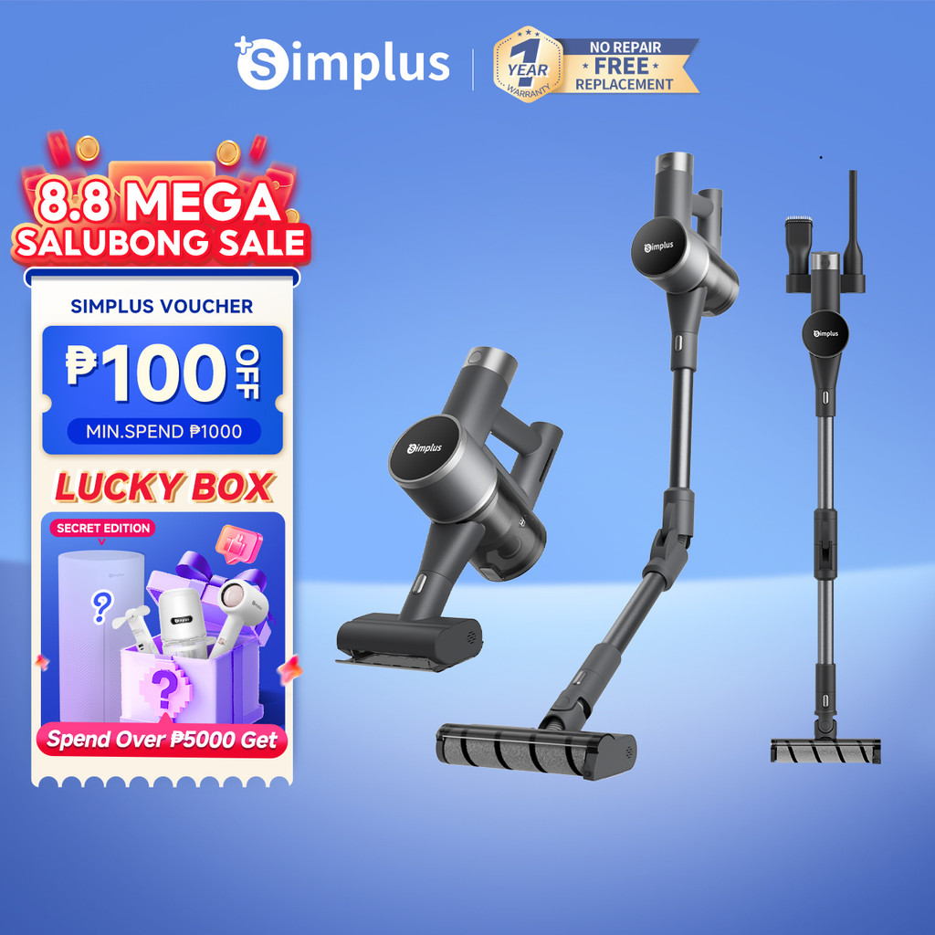 Simplus Cordless Vacuum Cleaner 24000Pa Bendable Design 6 Suction ...