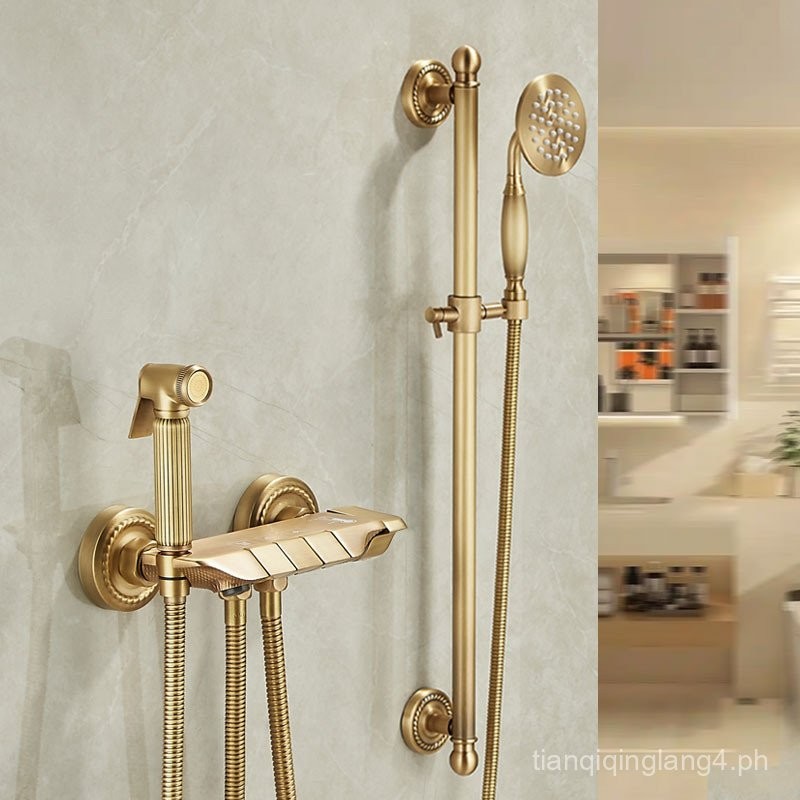 Bellgrande All-Copper Antique Shower Set Retro Bathroom Piano Key ...