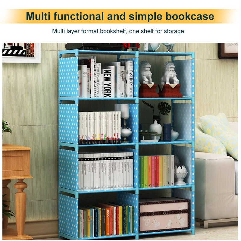 2/3/4/5 Row BookShelf DIY Storage Rack Multi Function Book Shelf ...
