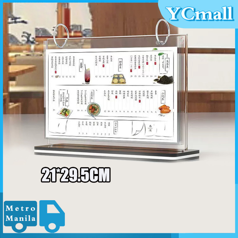 A4 Horizontal Menu Display Holder 6pages Flip Menu Board Table Card ...
